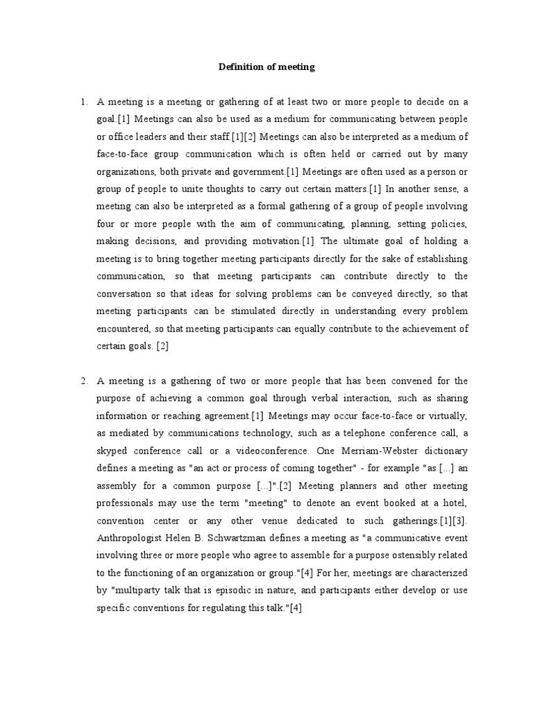 Definition of Meeting | PDF | Career & Growth