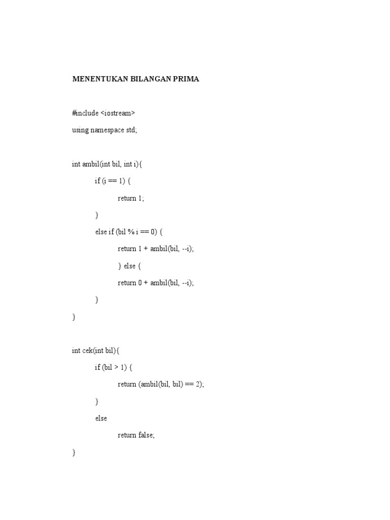 Menentukan Bilangan Prima | PDF