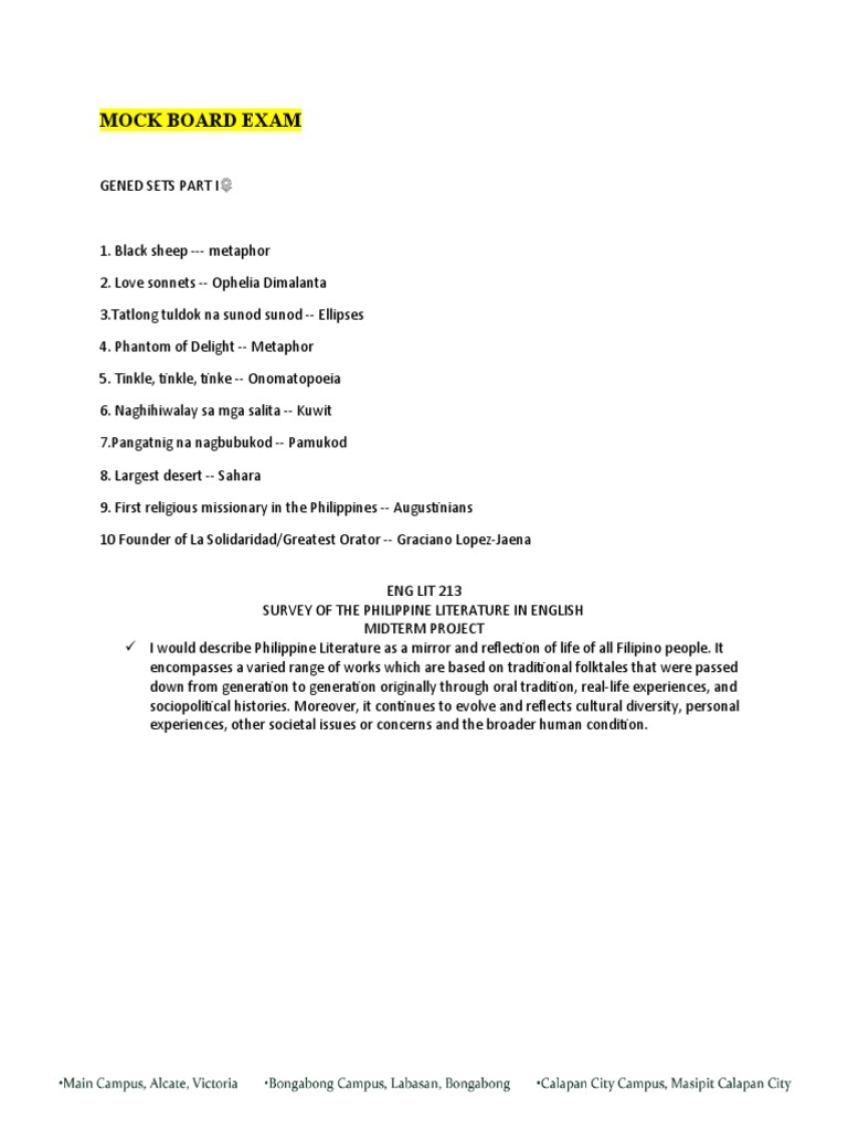 Mock Board Exam | PDF
