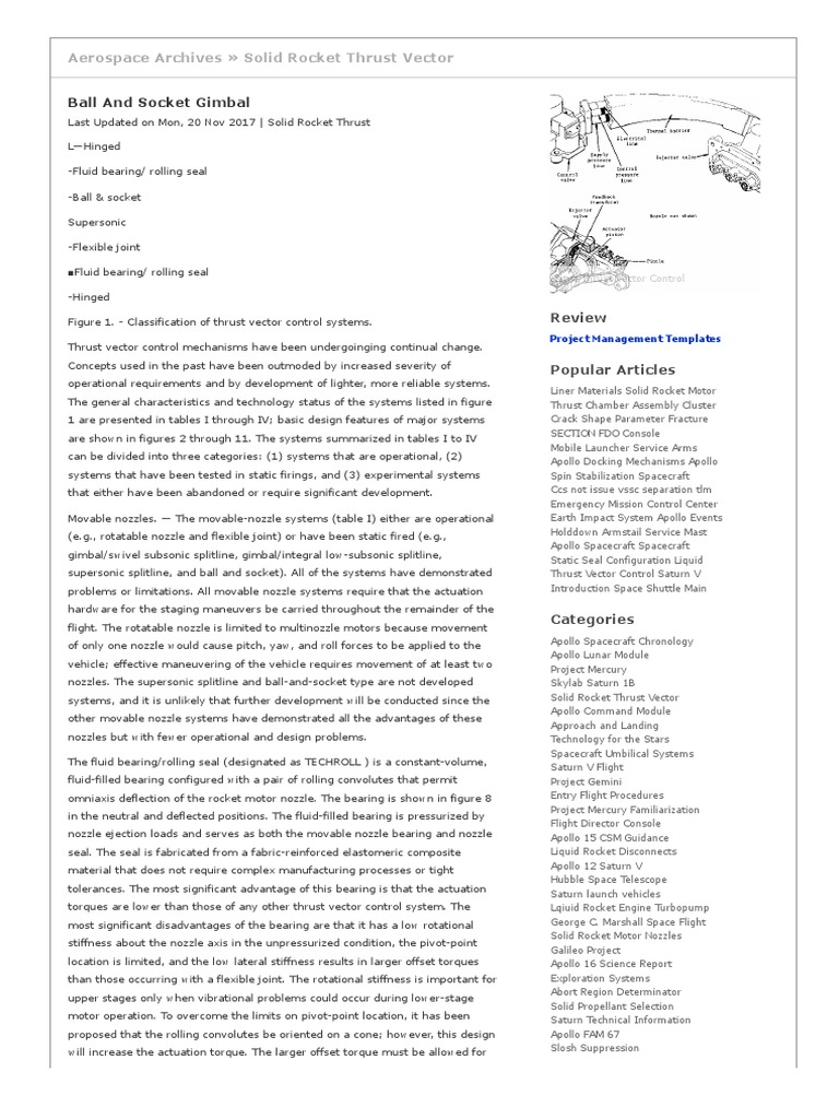 Ball and Socket Gimbal - Solid Rocket Thrust Vector | Download Free PDF ...