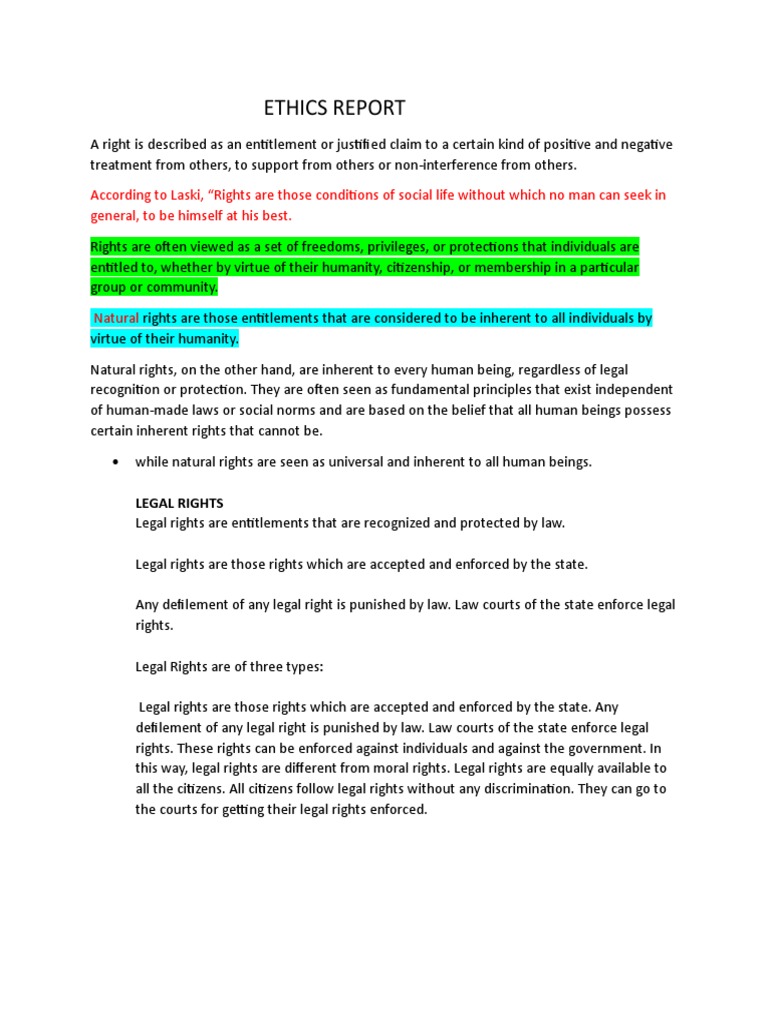 Rights and Kinds of Rights | PDF