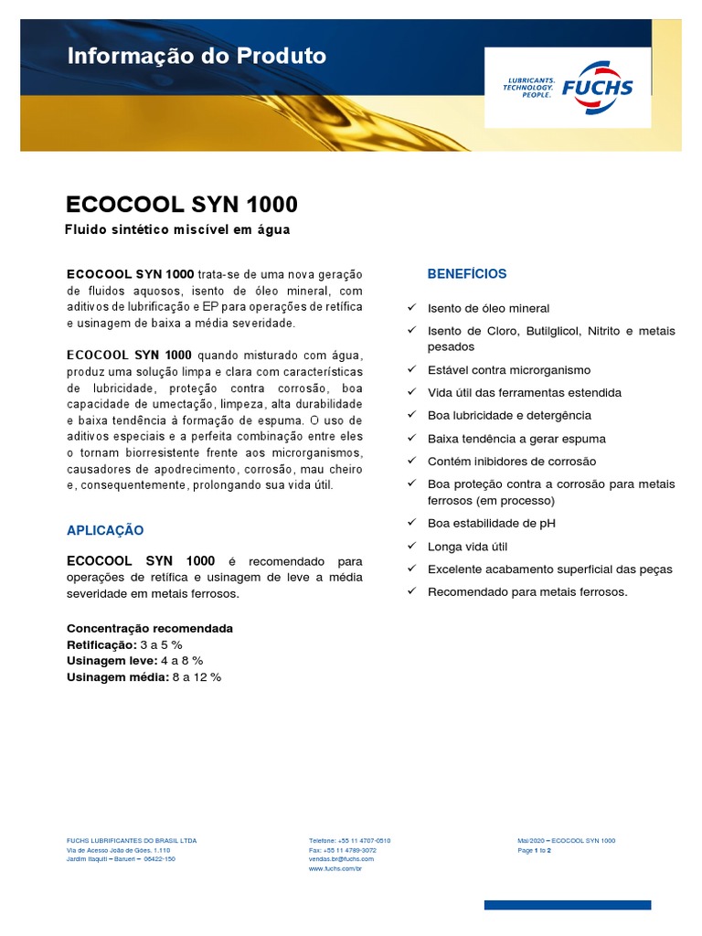 Ecocool Syn 1000 - Ip PDF | PDF