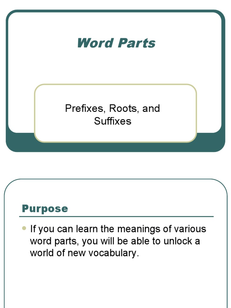 Word Parts | PDF