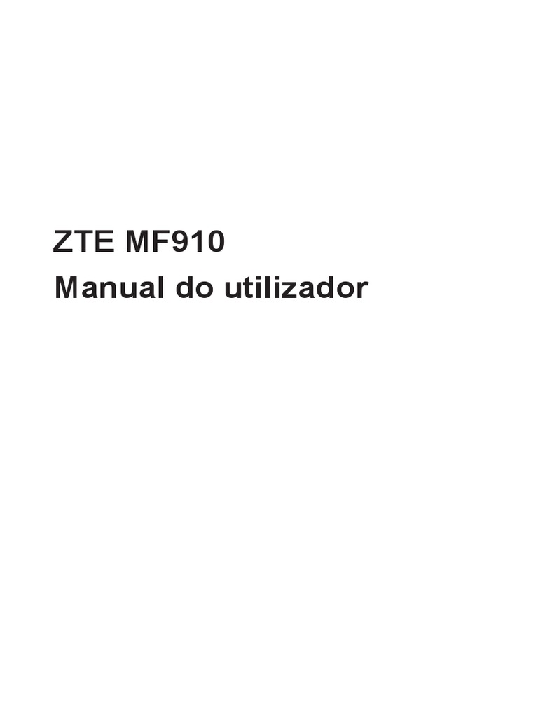 NOS ZTE MF910 User Manual | PDF