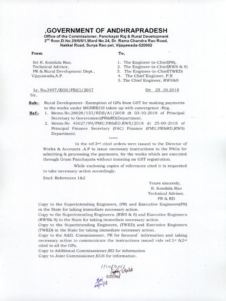 Exemption of GPs From GST MGNREGS PDF | PDF | Government Of India ...