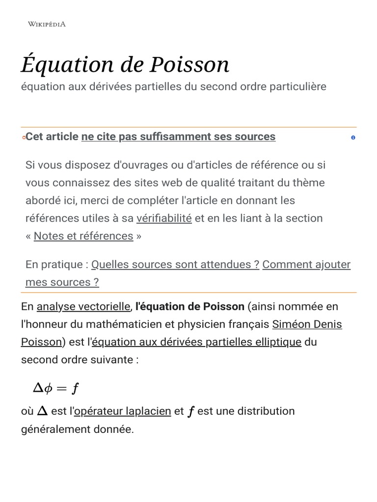 Équation de Poisson et applications | PDF | Mathématiques | Concepts ...