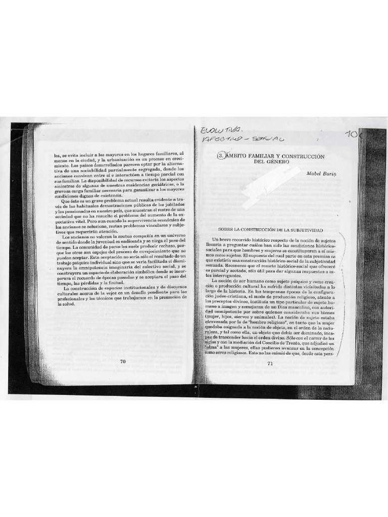 Ámbito Familiar y Construcción Del Género-Burin | PDF