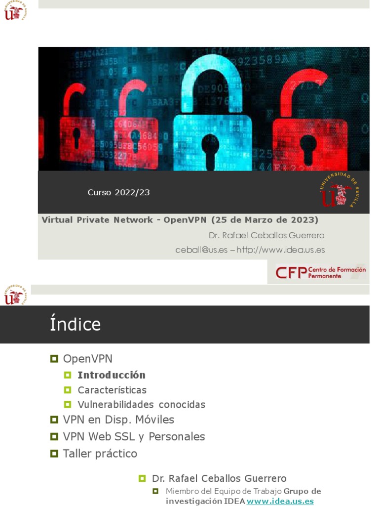 OpenVPN Transparencias | PDF | Red privada virtual | Transport Layer Security