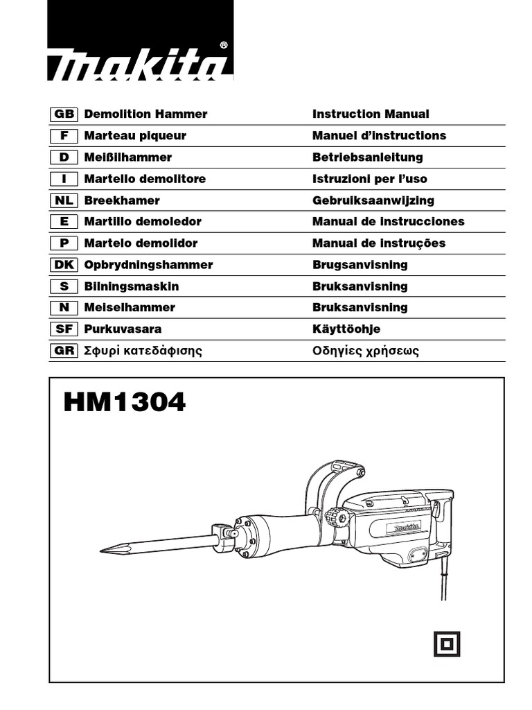 Martillo Demoledor Makita HM1304 | PDF