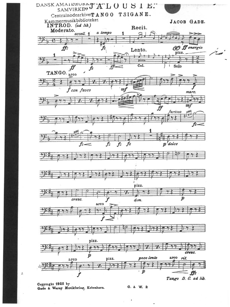 Gade - Tango Jalousie - Bas | PDF