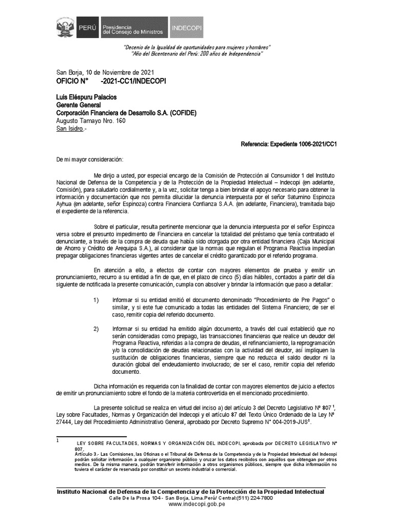 Oficio-Exp. 1006-2021 | PDF | Gobierno | Justicia