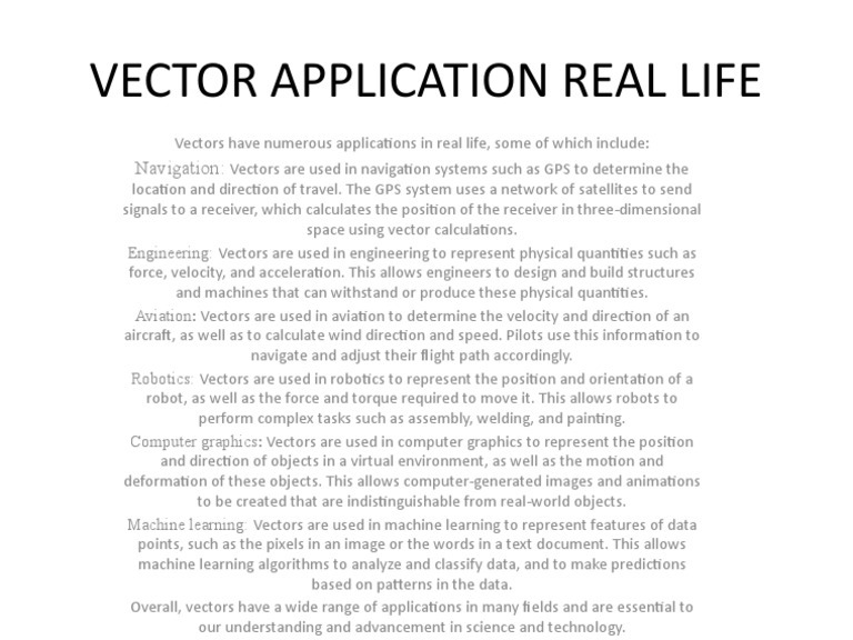 Vector Application Real Life | PDF