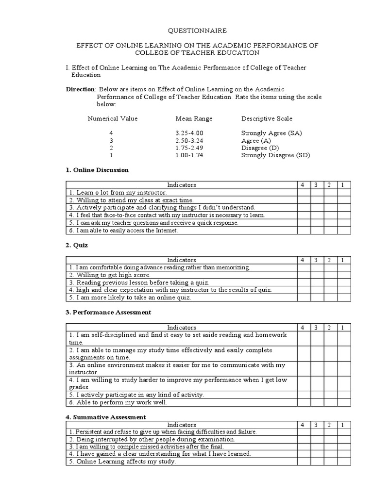 QUESTIONNAIRE-G-1 | PDF