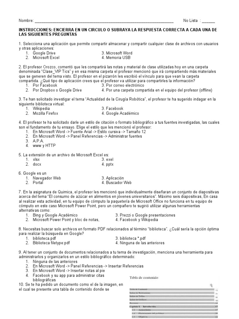 Exa Diagnostico Tic 2do Tempo | PDF | Microsoft PowerPoint | Informática