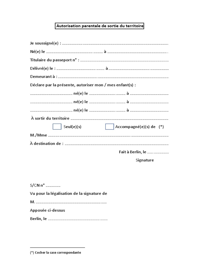 Autorisation Parentale | PDF