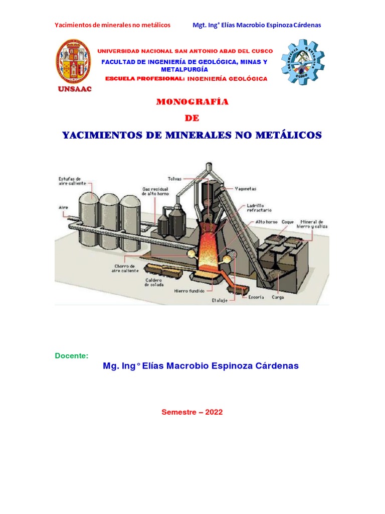 Yacimientos de Minerales No Metálicos | PDF