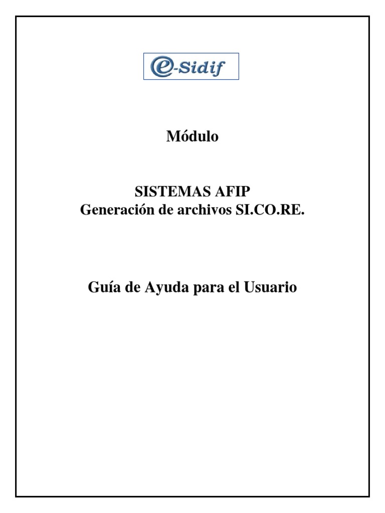 Esidif - Modulo SICORE | PDF | Archivo de computadora | Usabilidad