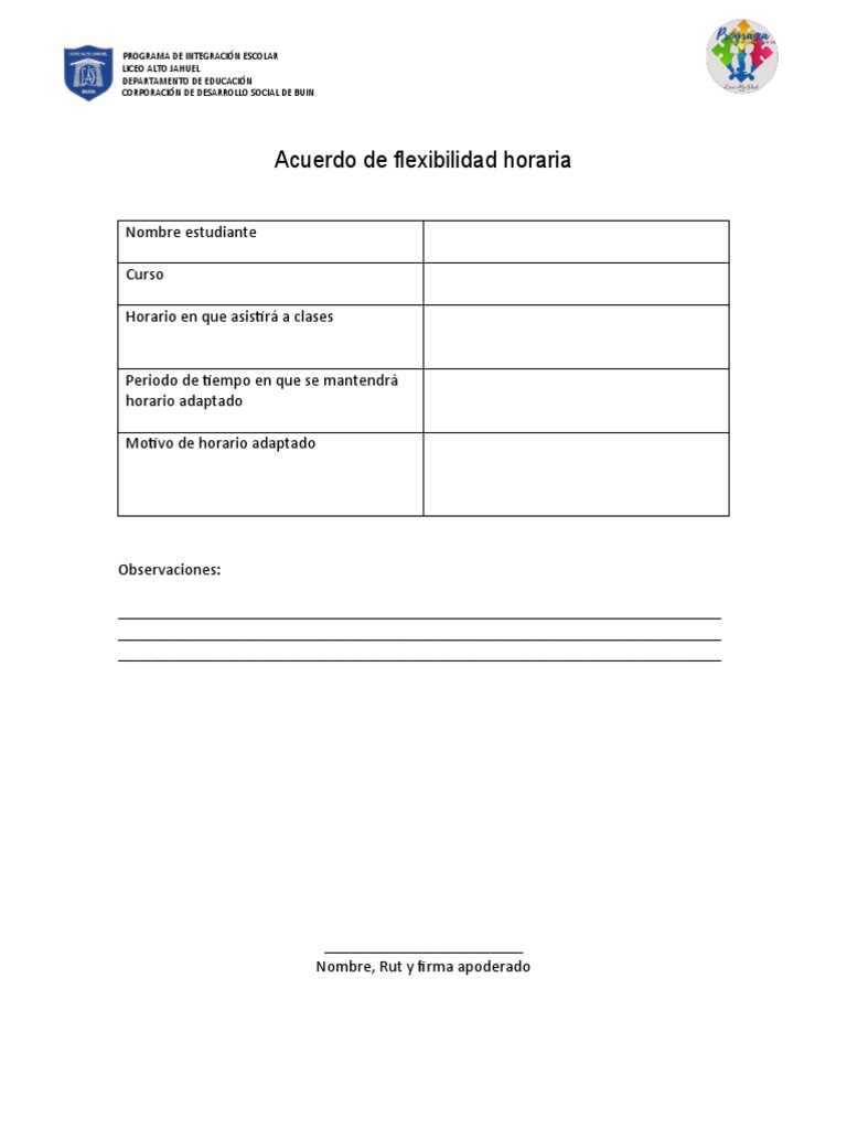 Flexibilidad Horaria Escolar Buin | PDF | Finanzas y dinero