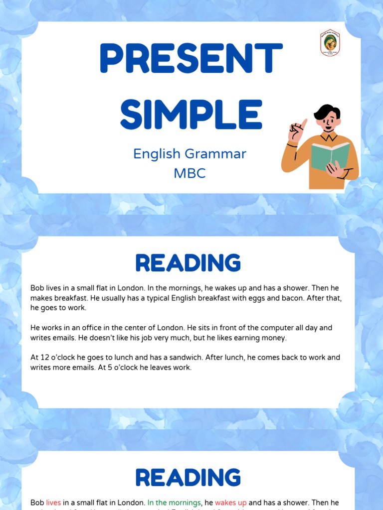 Present Simple English Grammar | PDF | Lunch | Language Mechanics