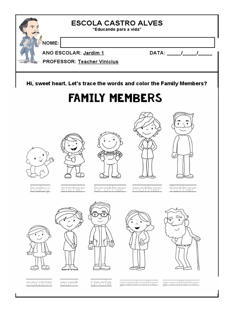 Atividades Family Members Jardim 1 | PDF