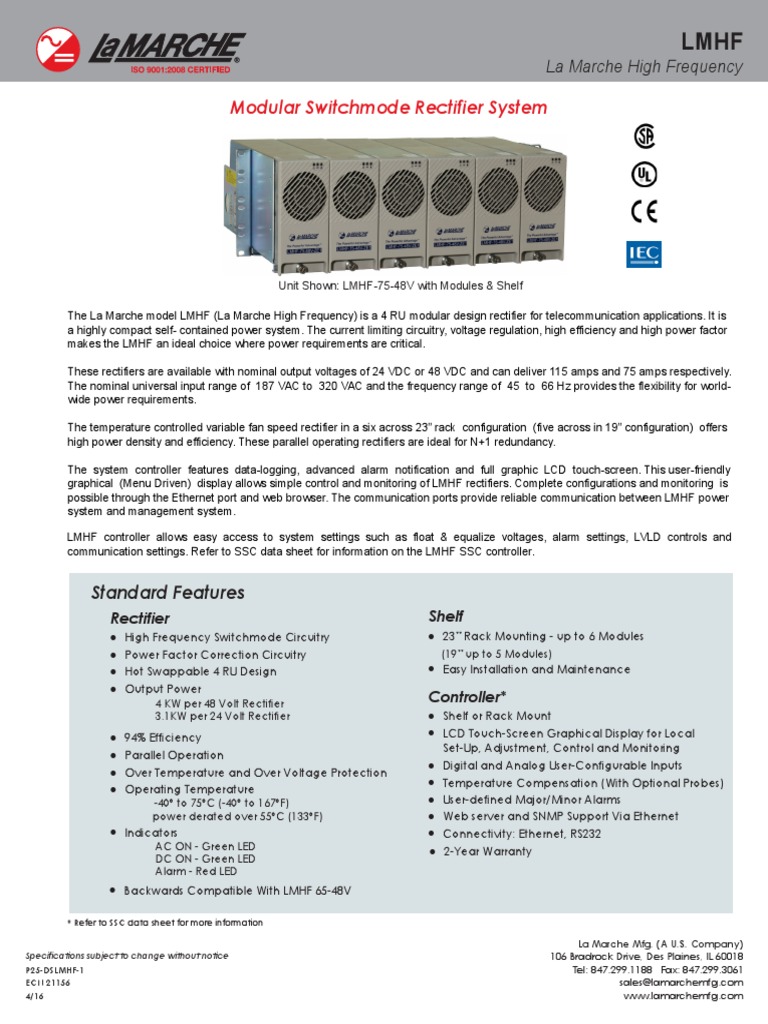 LMHF Data Sheet Most Recent One | PDF | Rectifier | Alternating Current