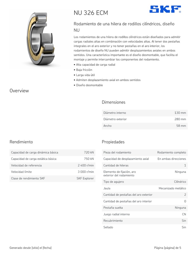 SKF NU 326 ECM Specification | PDF | Red mundial | Internet y web