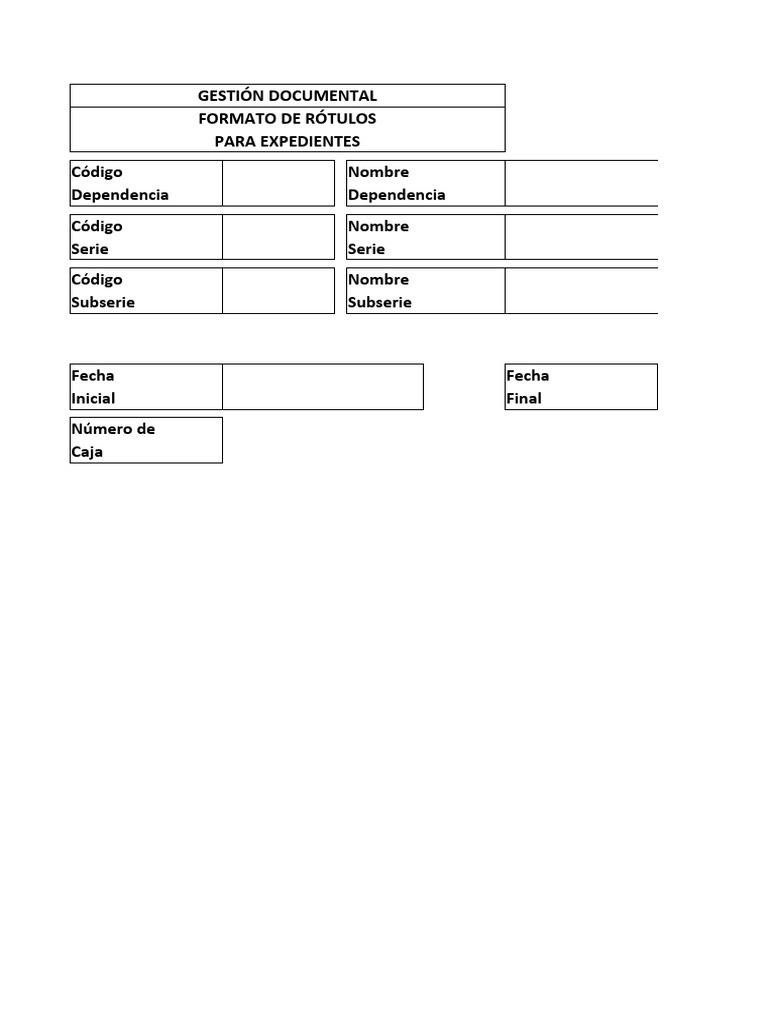 Formato de Rótulos para Expedientes | PDF