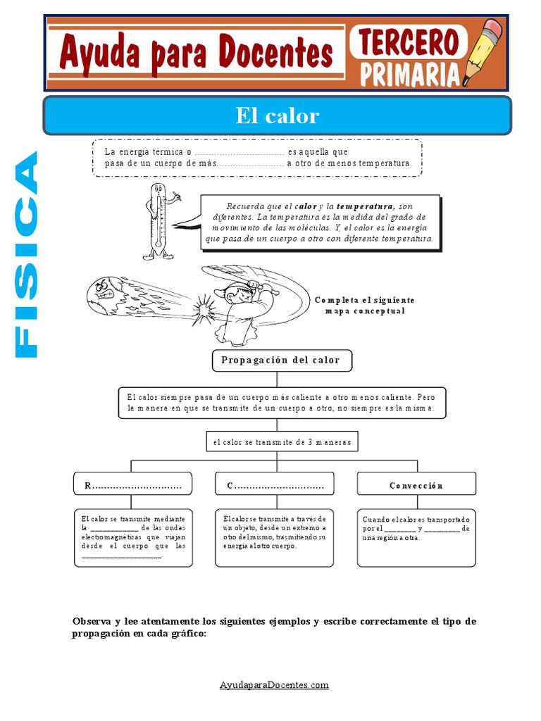 Fichas de El Calor para Tercero de Primaria | PDF | Calor | Fenomeno fisico