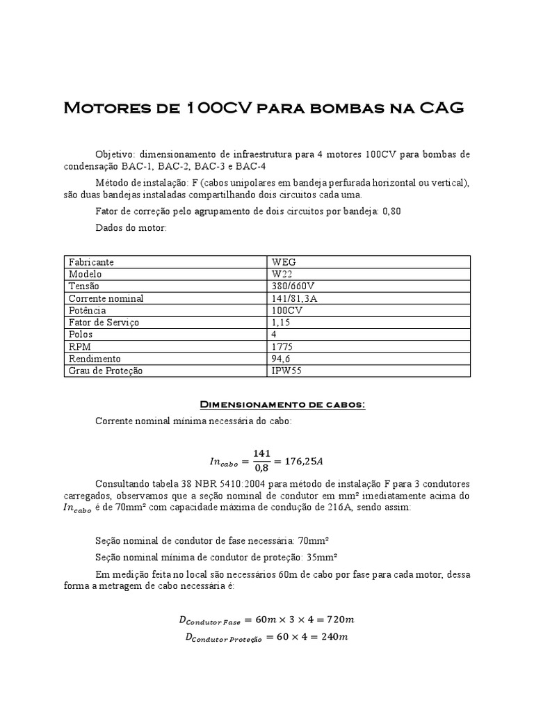 Motores de 100CV para Bombas Na CAG PDF | PDF