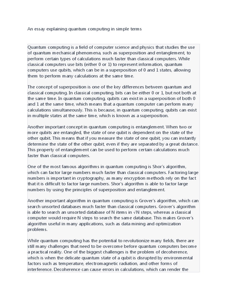 Quantum Computing in Simple Terms 01 | PDF | Quantum Computing | Computing