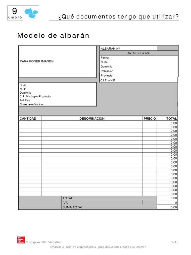 Modelo de Albarán | PDF