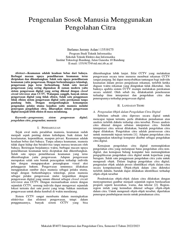Makalah IF4073 Citra Sem1 2022 | PDF