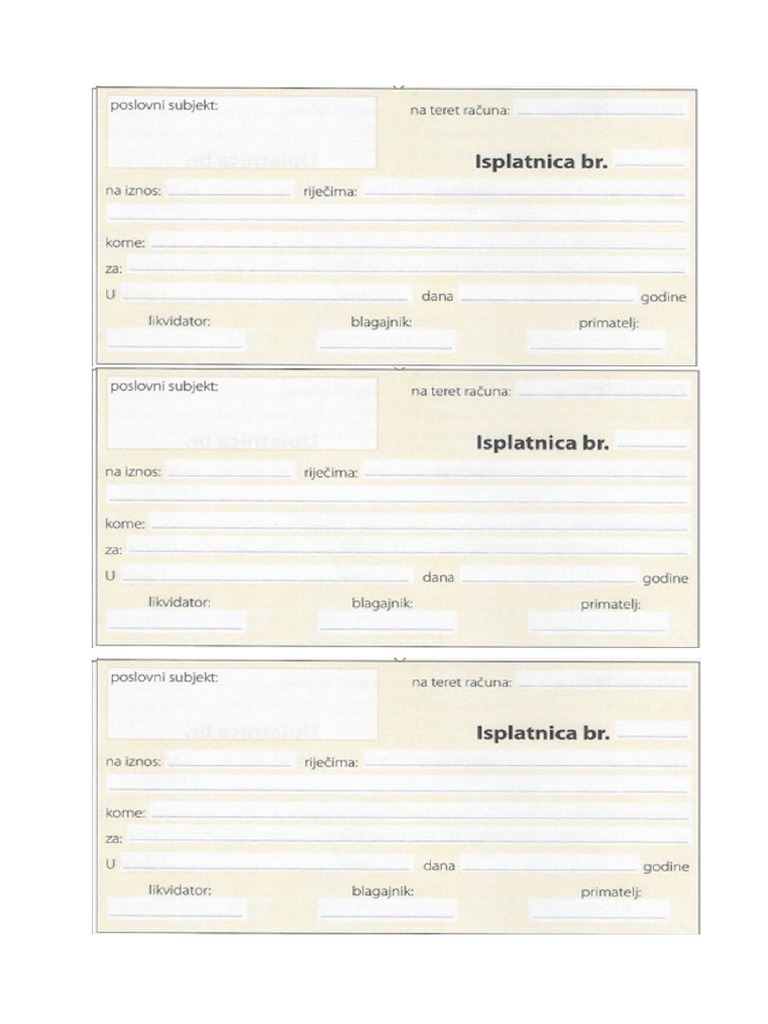 Isplatnica I Uplatnica | PDF
