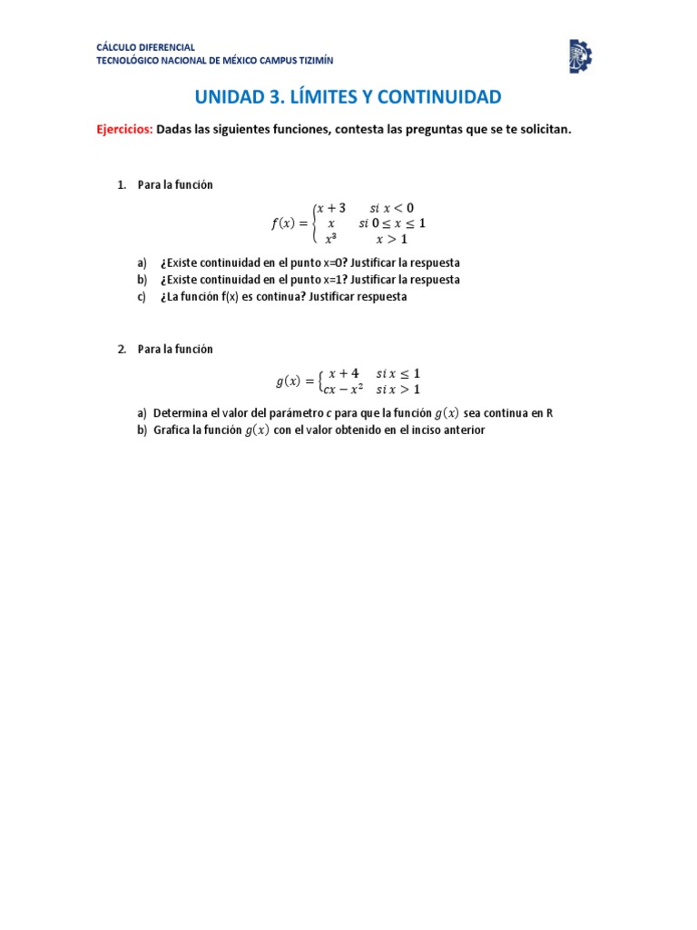 Unidad 3. Tarea 6 Continuidad | PDF