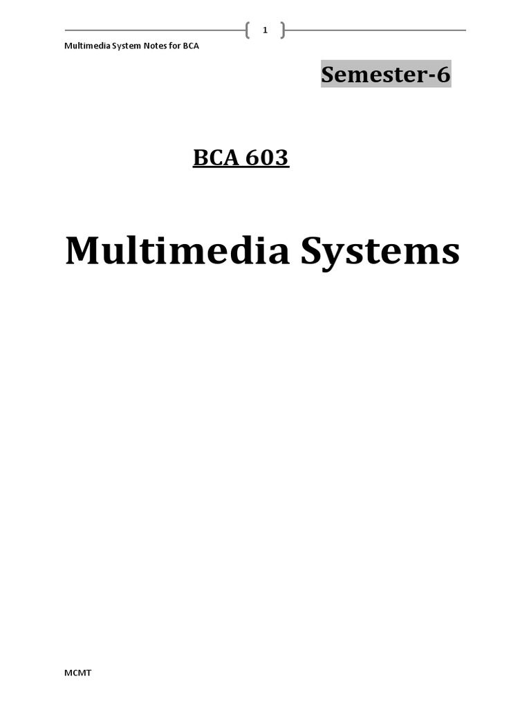 Multimedia BCA 6th Semester PDF | PDF