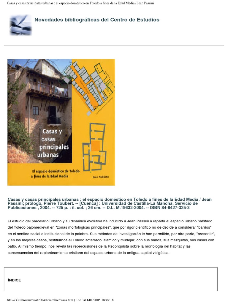 Toledo Medieval: Espacio Doméstico | PDF | Antigüedad tardía | Edades ...