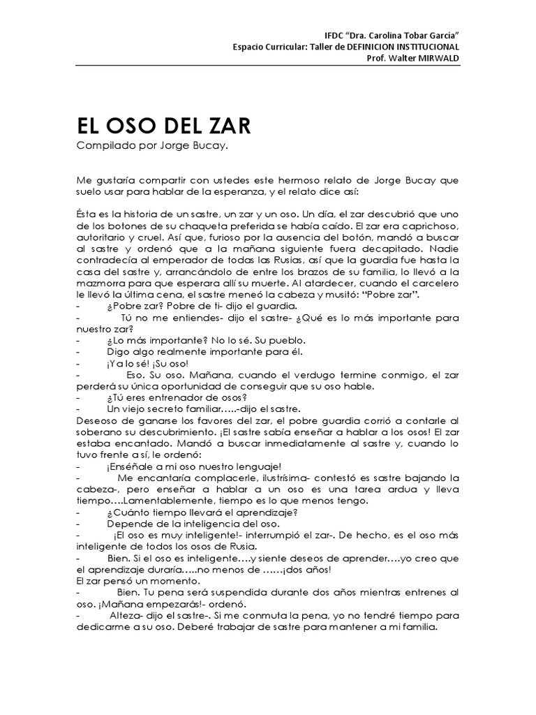 El Oso Del Zar | PDF | Osos