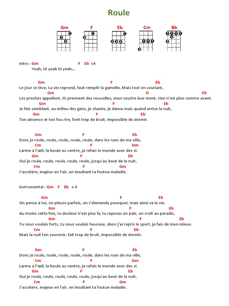 Paroles de "Roule" par Soprano | PDF