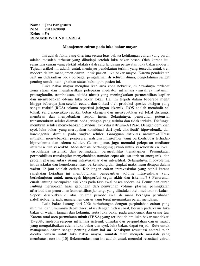 5A - 009 - Jeni Pangestuti - Resume Wound Care A | PDF