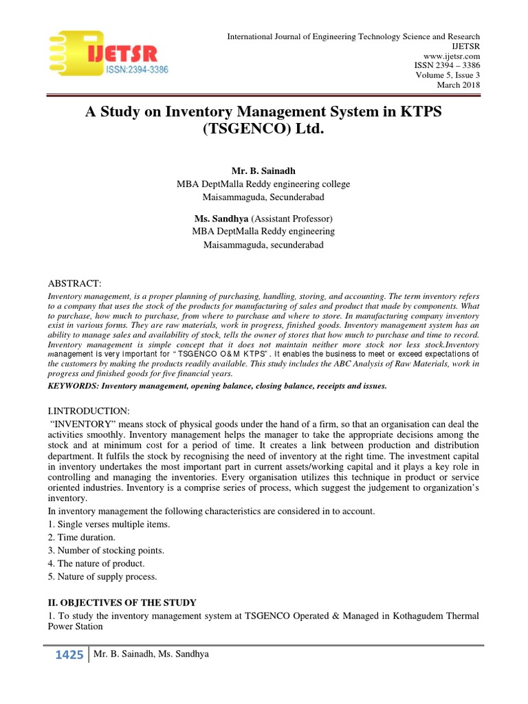 Inventory Management PDF | PDF | Inventory | Data