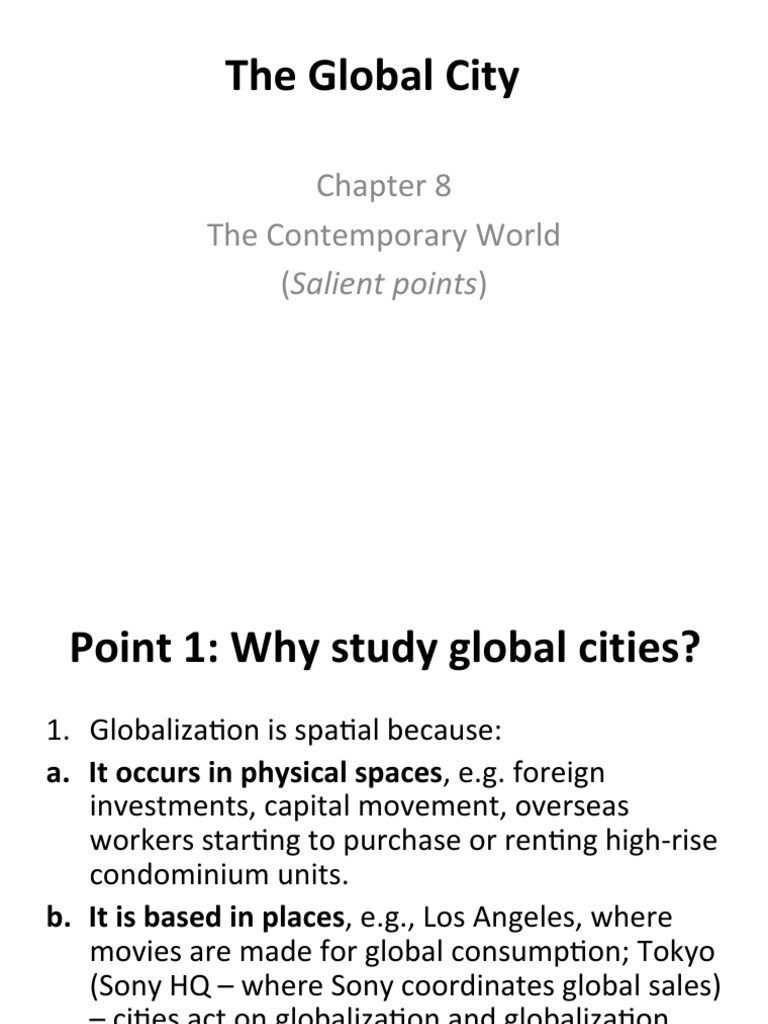 Understanding Global Cities: Criteria for Determining Global Status and ...