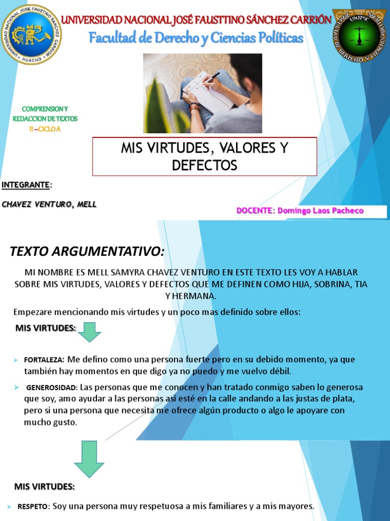Mis Virtudes, Valores y Defectos Personales | PDF