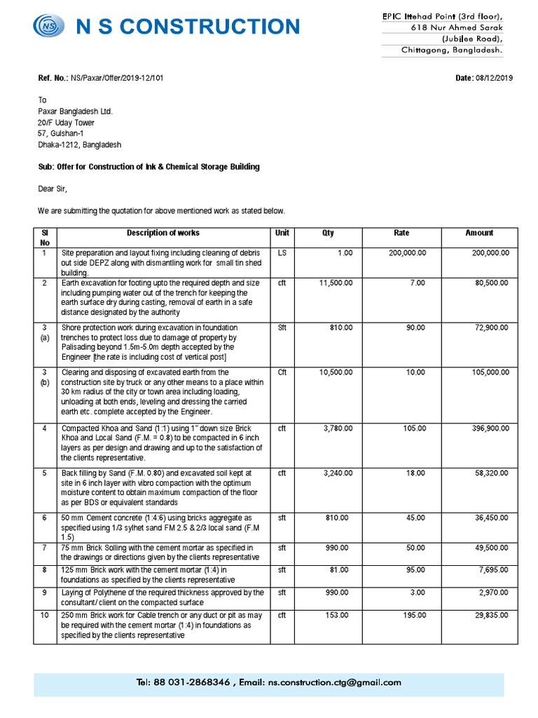 Offer For Ink and Chemical Storage | PDF | Concrete | Structural Engineering