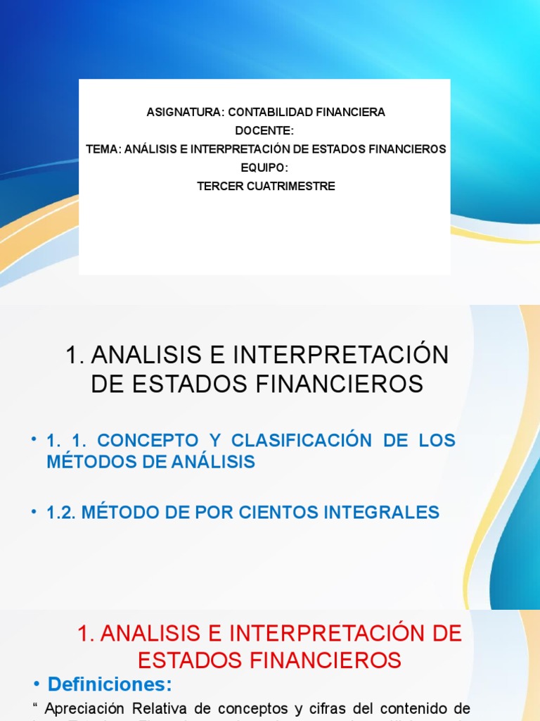 Analisis e Interpretación de Estados Financieros | PDF | Estado financiero | Presupuesto