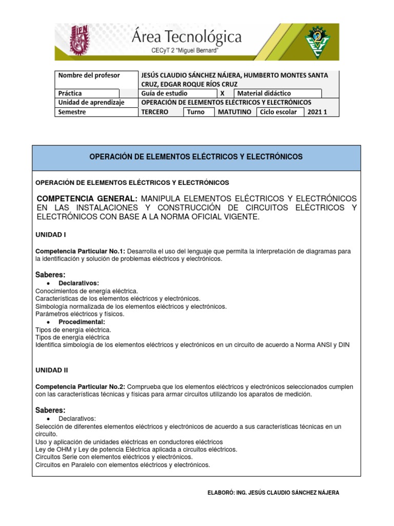 Elementos Eléctricos y Electrónicos | PDF | Componente electrónico ...