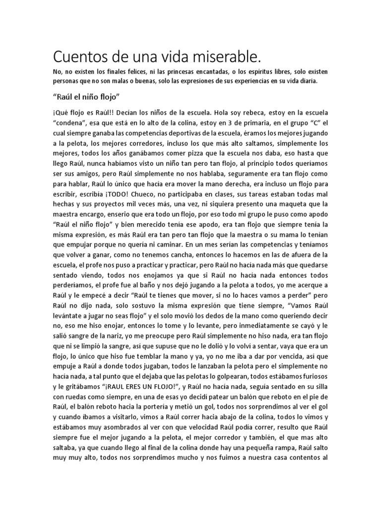 Cuentos de Una Vida Miserable PDF | PDF Cuentos de Una Vida Miserable PDF | PDF