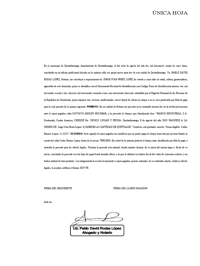 ACTA NOTARIAL DE PROTESTO | PDF