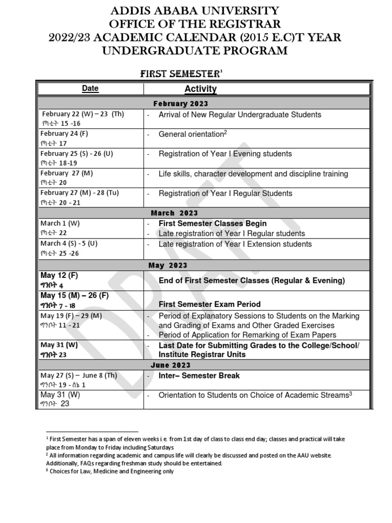 2015 Academic Calender For 2022 - 23 YEAR - ONE PDF | PDF | Academic ...