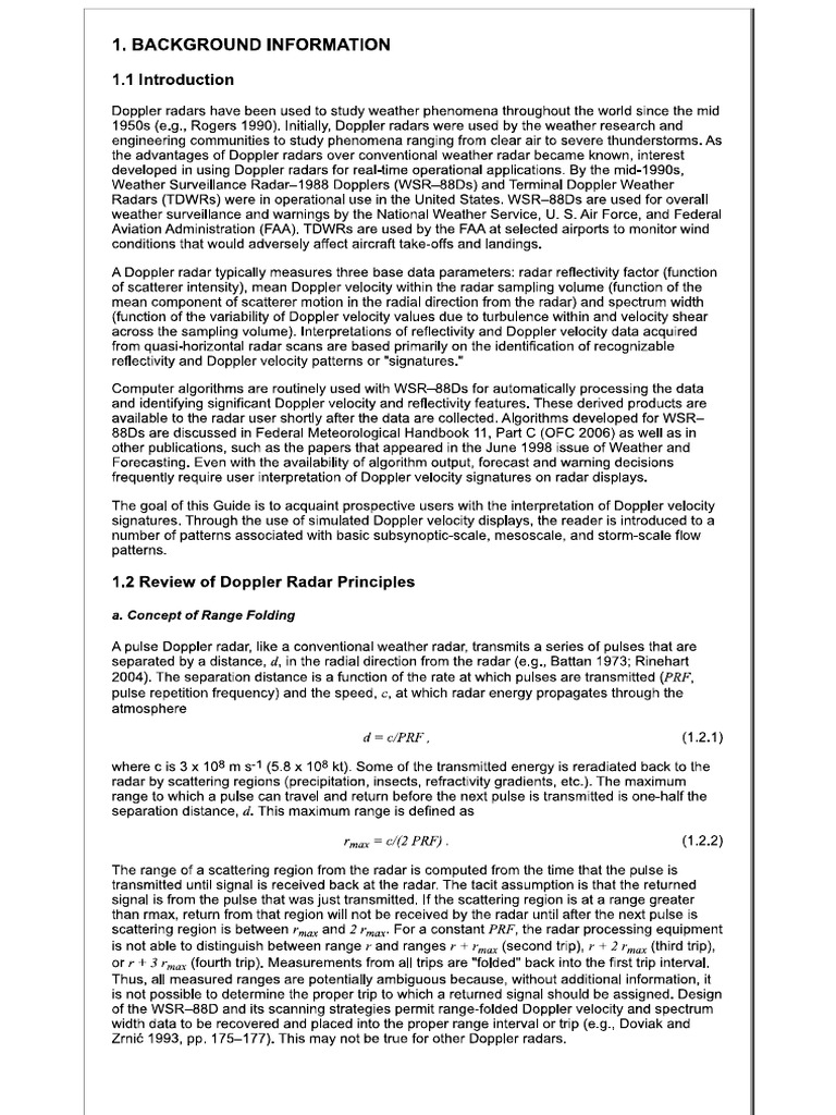A Guide For Interpreting Doppler Velocity Patterns | PDF