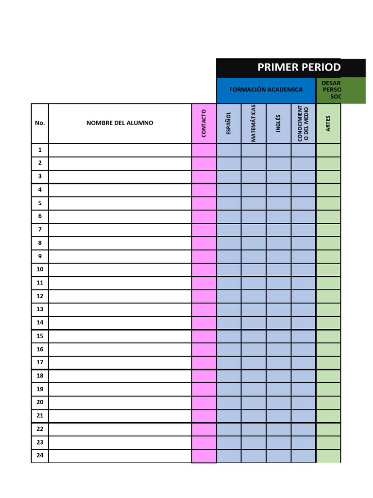 1° Concentrado de Calificaciones | PDF
